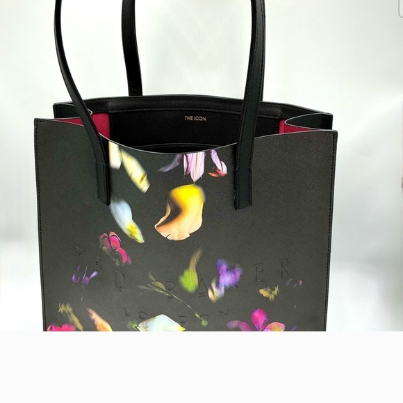 Ted Baker London | Bags | Ted Baker London Black Tote With Vibrant ...